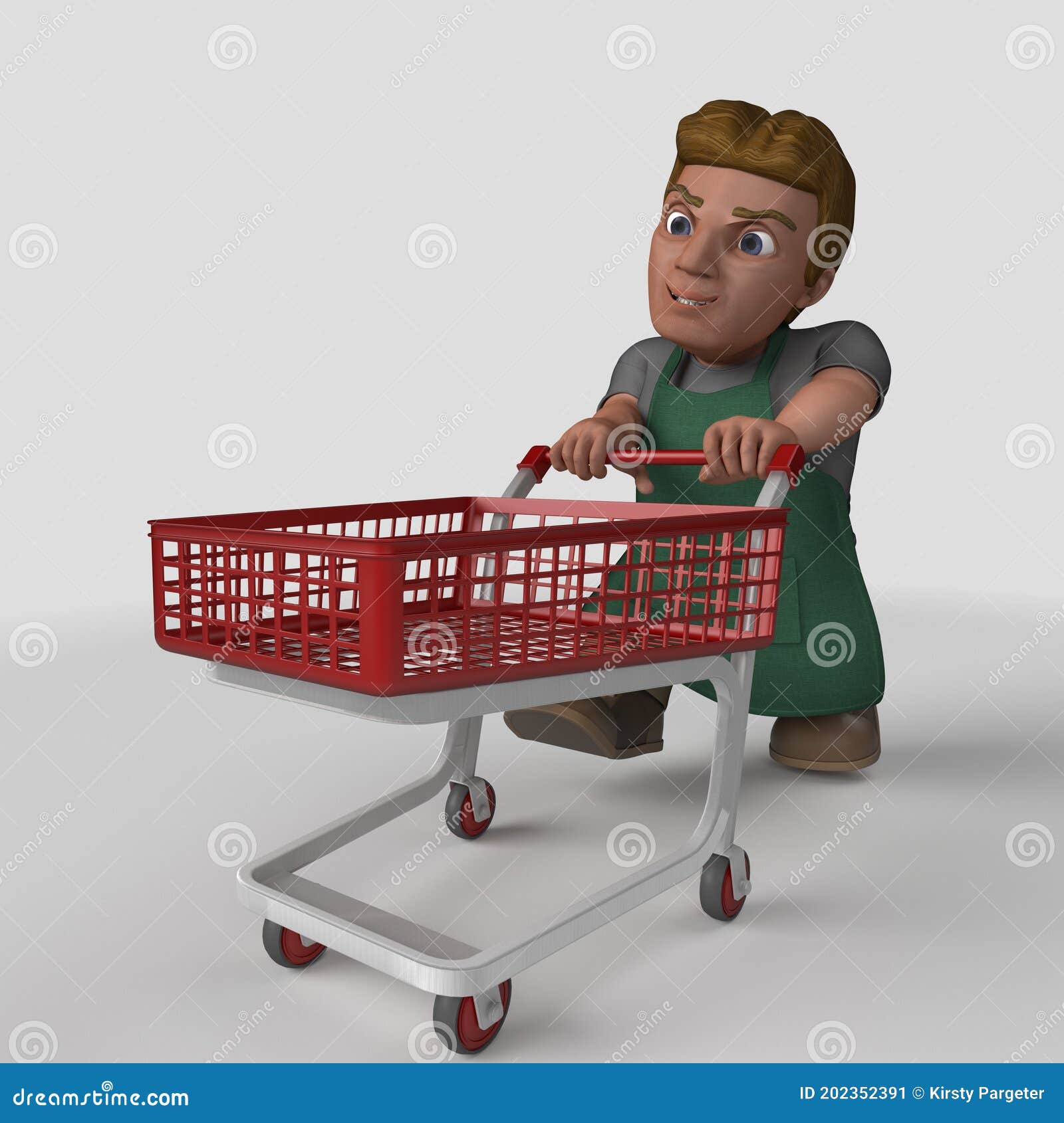 3D Cartoon Shop Keeper Character Stock Illustration - Illustration of ...