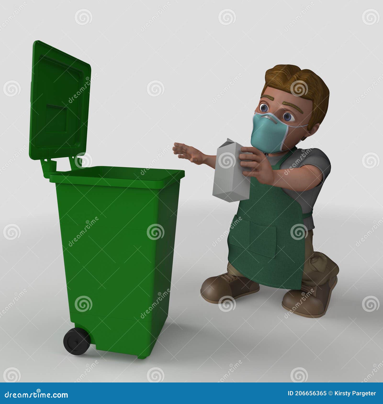 3D Cartoon Shop Keeper Character Stock Illustration - Illustration of ...