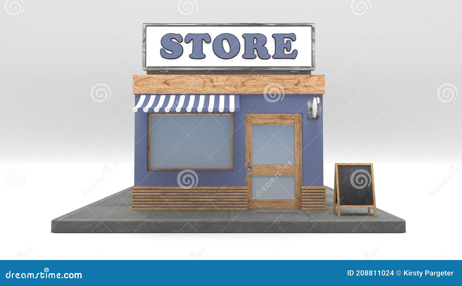 3D Cartoon Shop Keeper Character Stock Illustration - Illustration of ...