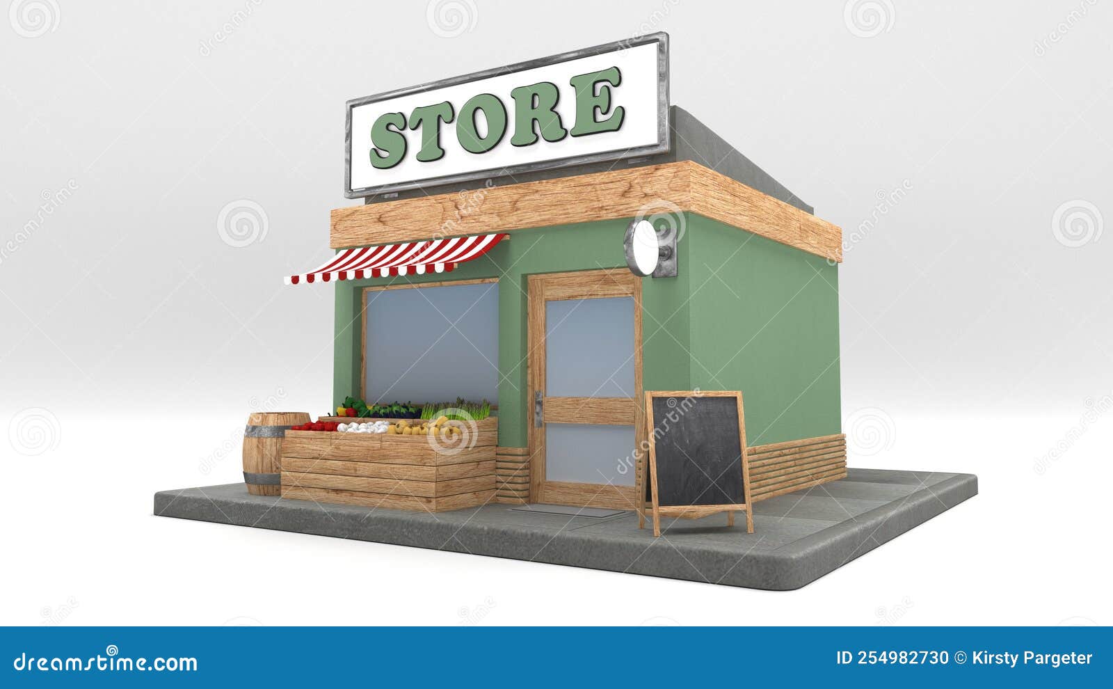 3D Cartoon Shop stock illustration. Illustration of organic - 254982730