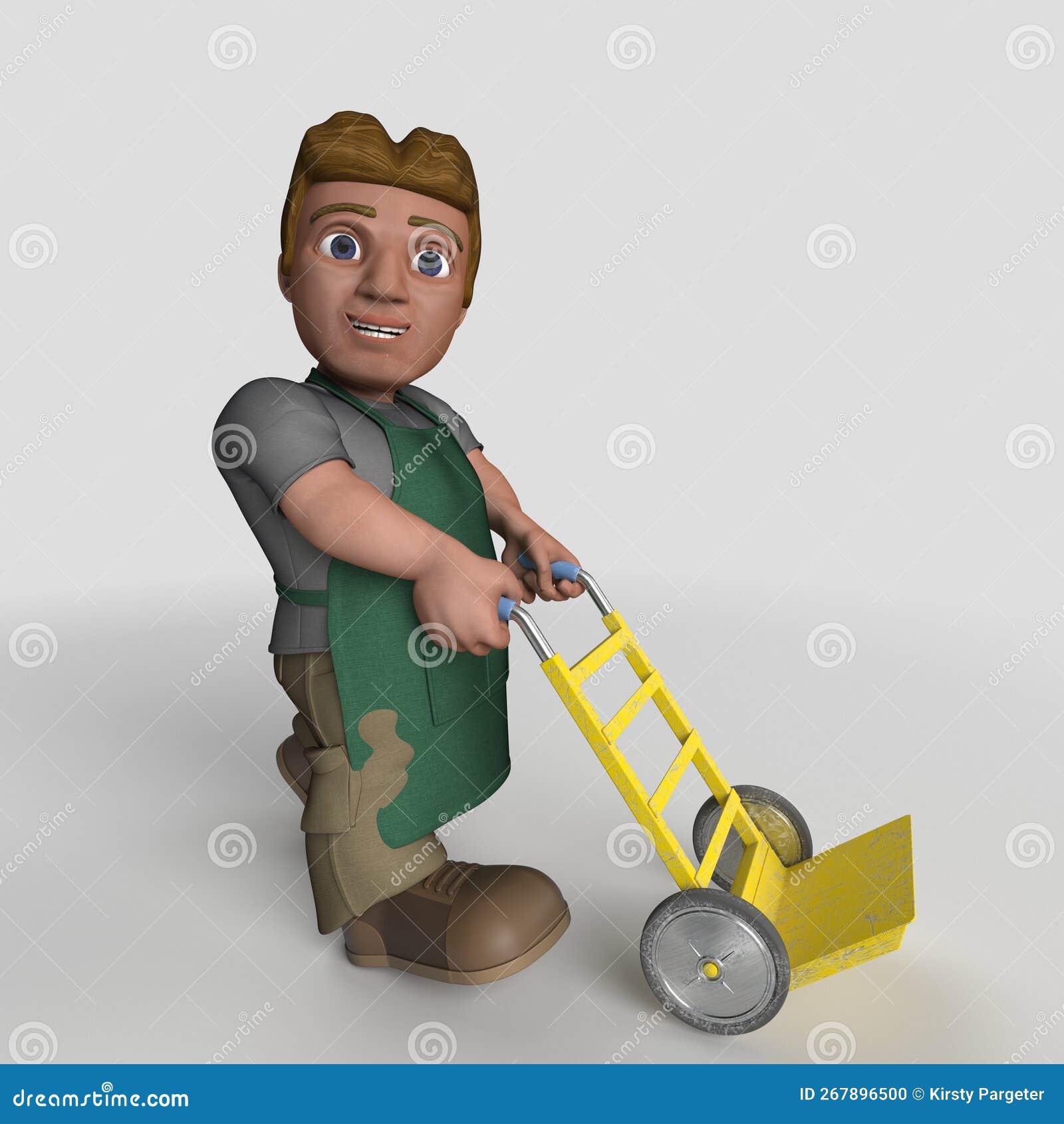 3D Cartoon Shop Keeper Character Stock Illustration - Illustration of ...