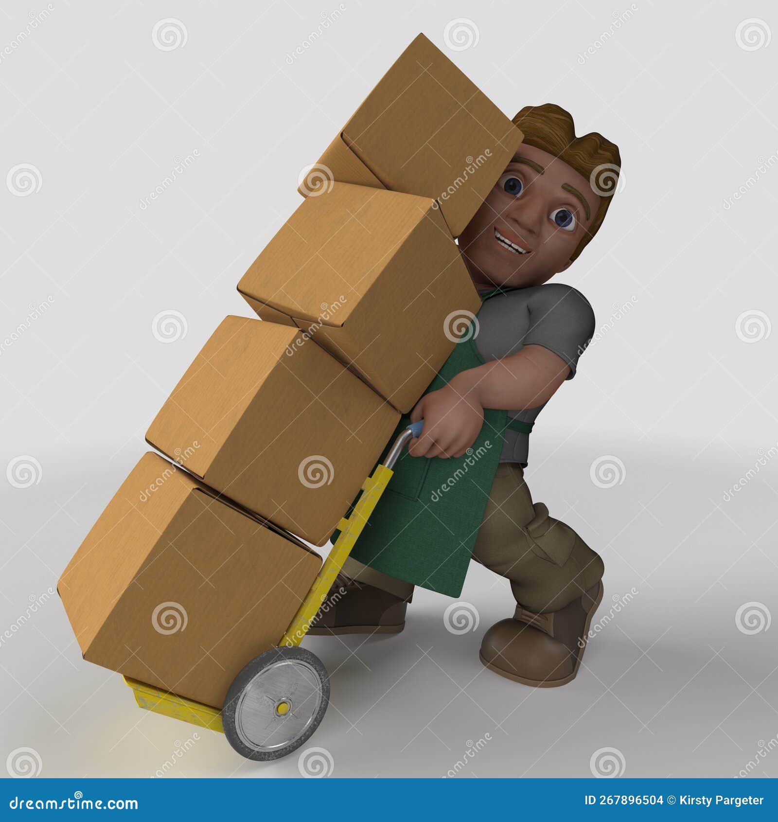 3D Cartoon Shop Keeper Character Stock Illustration - Illustration of ...