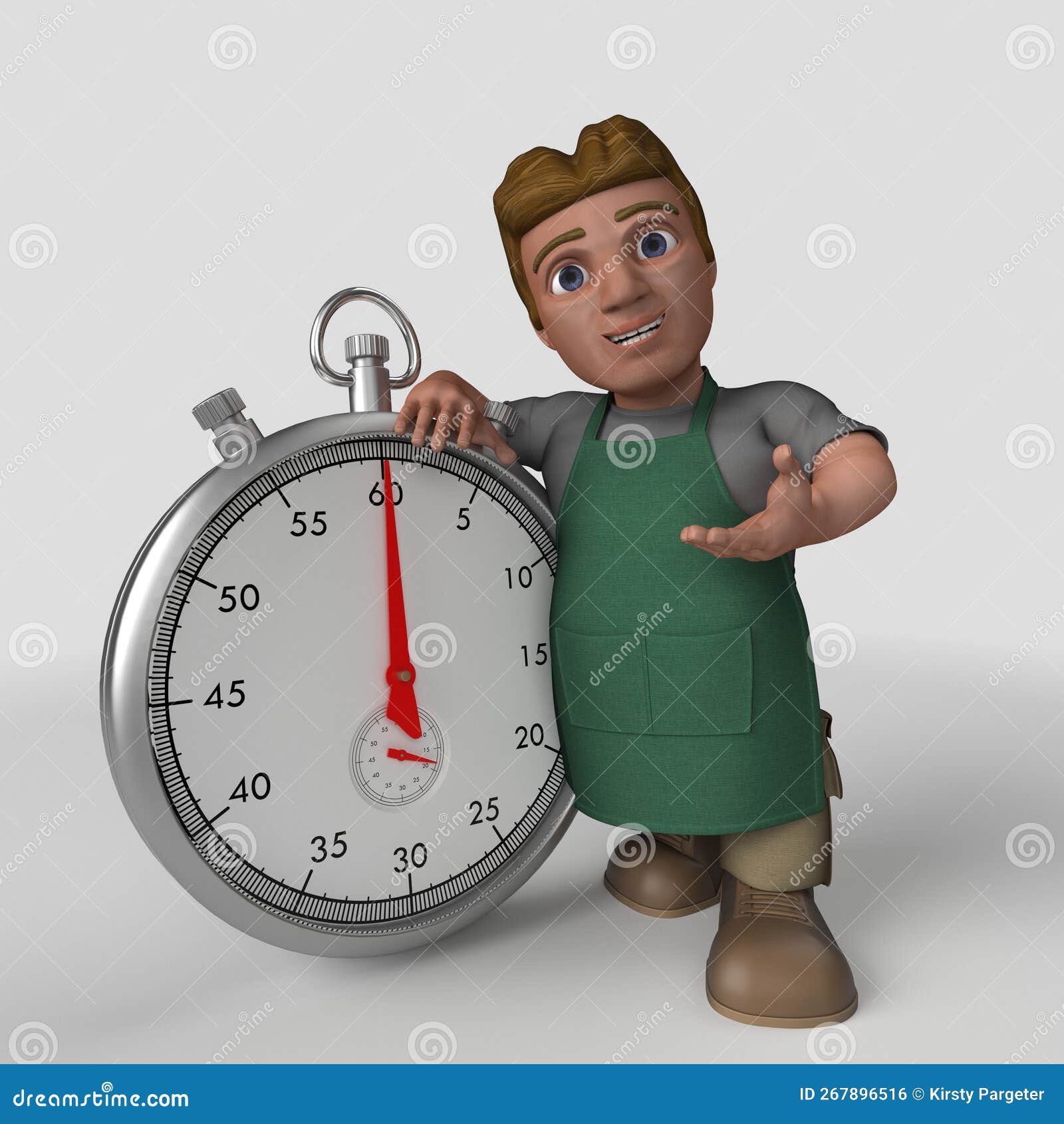3D Cartoon Shop Keeper Character Stock Illustration - Illustration of ...