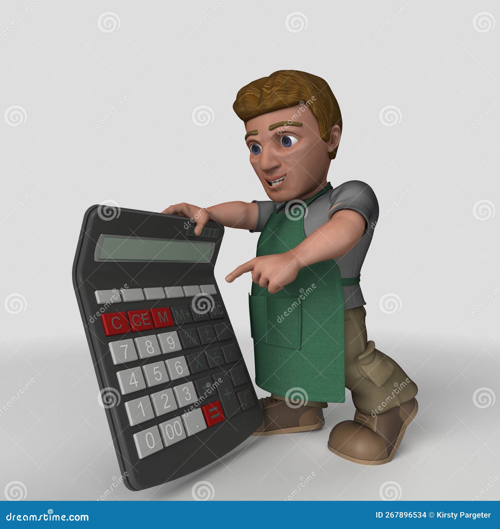 3D Cartoon Shop Keeper Character Stock Illustration - Illustration of ...