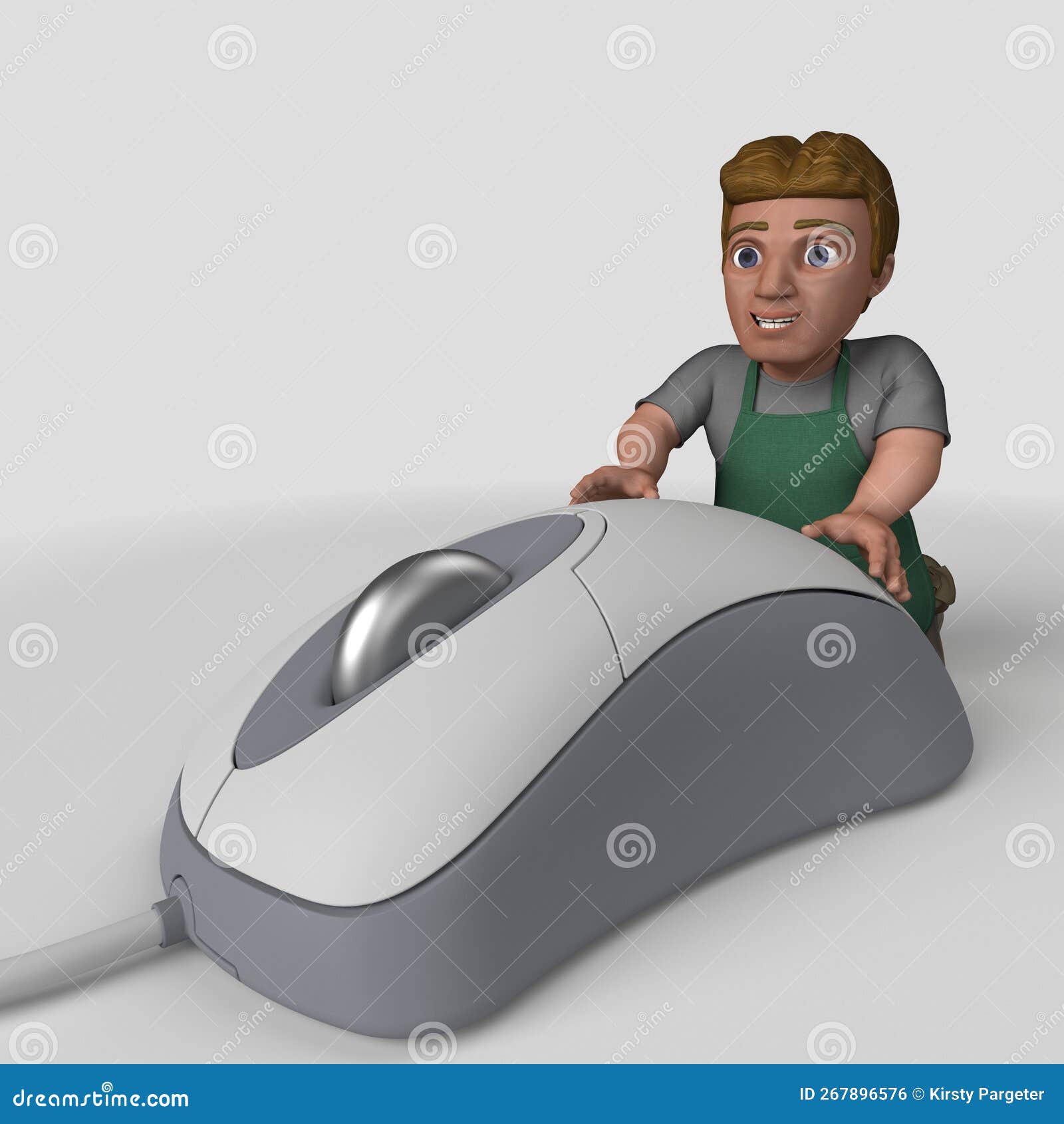 3D Cartoon Shop Keeper Character Stock Illustration - Illustration of ...