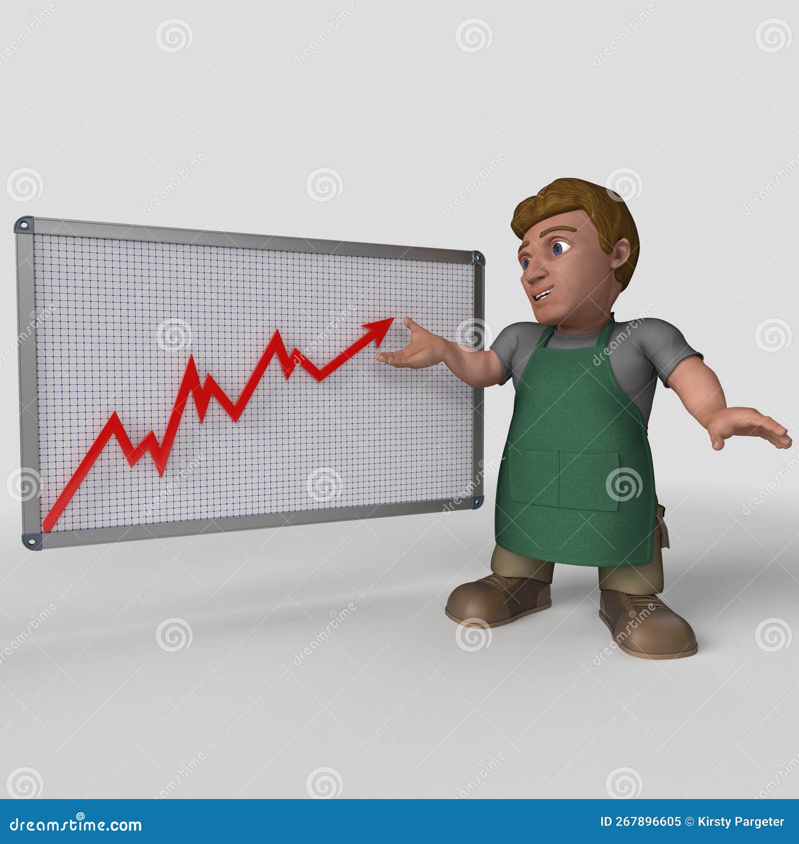 3D Cartoon Shop Keeper Character Stock Illustration - Illustration of ...