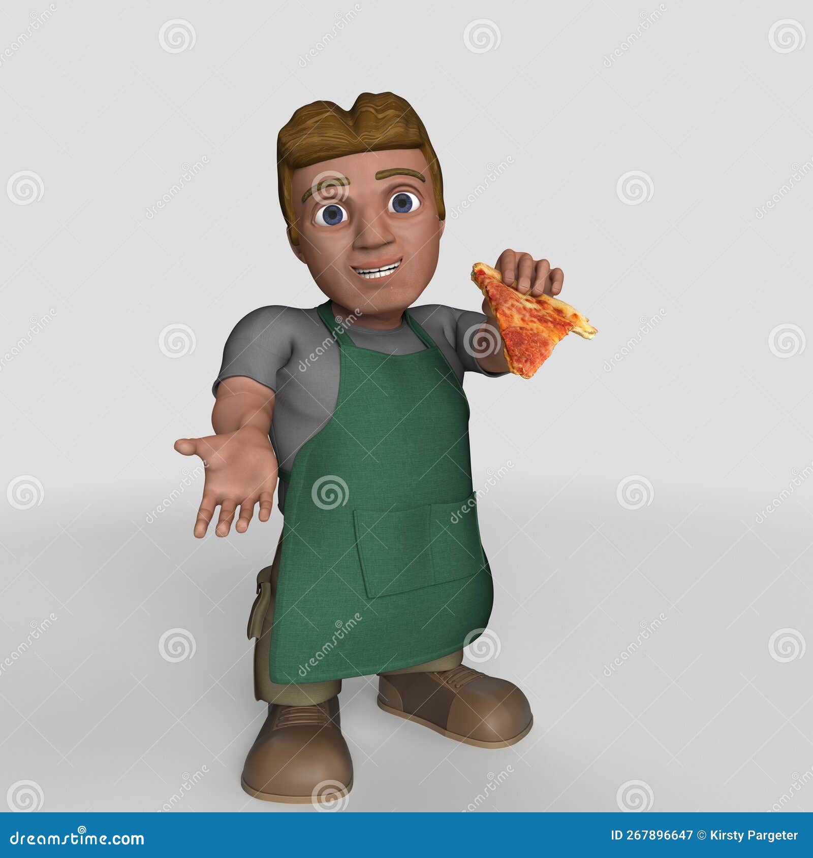 3D Cartoon Shop Keeper Character Stock Illustration - Illustration of ...