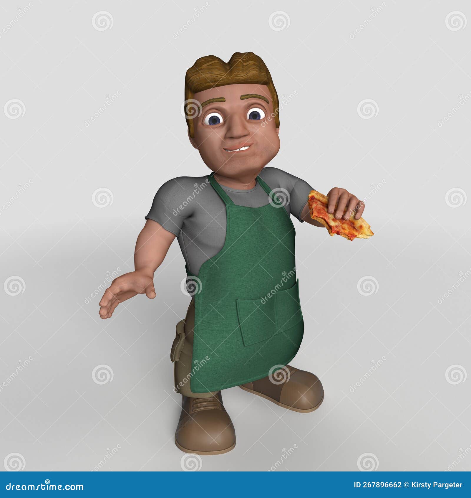 3D Cartoon Shop Keeper Character Stock Illustration - Illustration of ...
