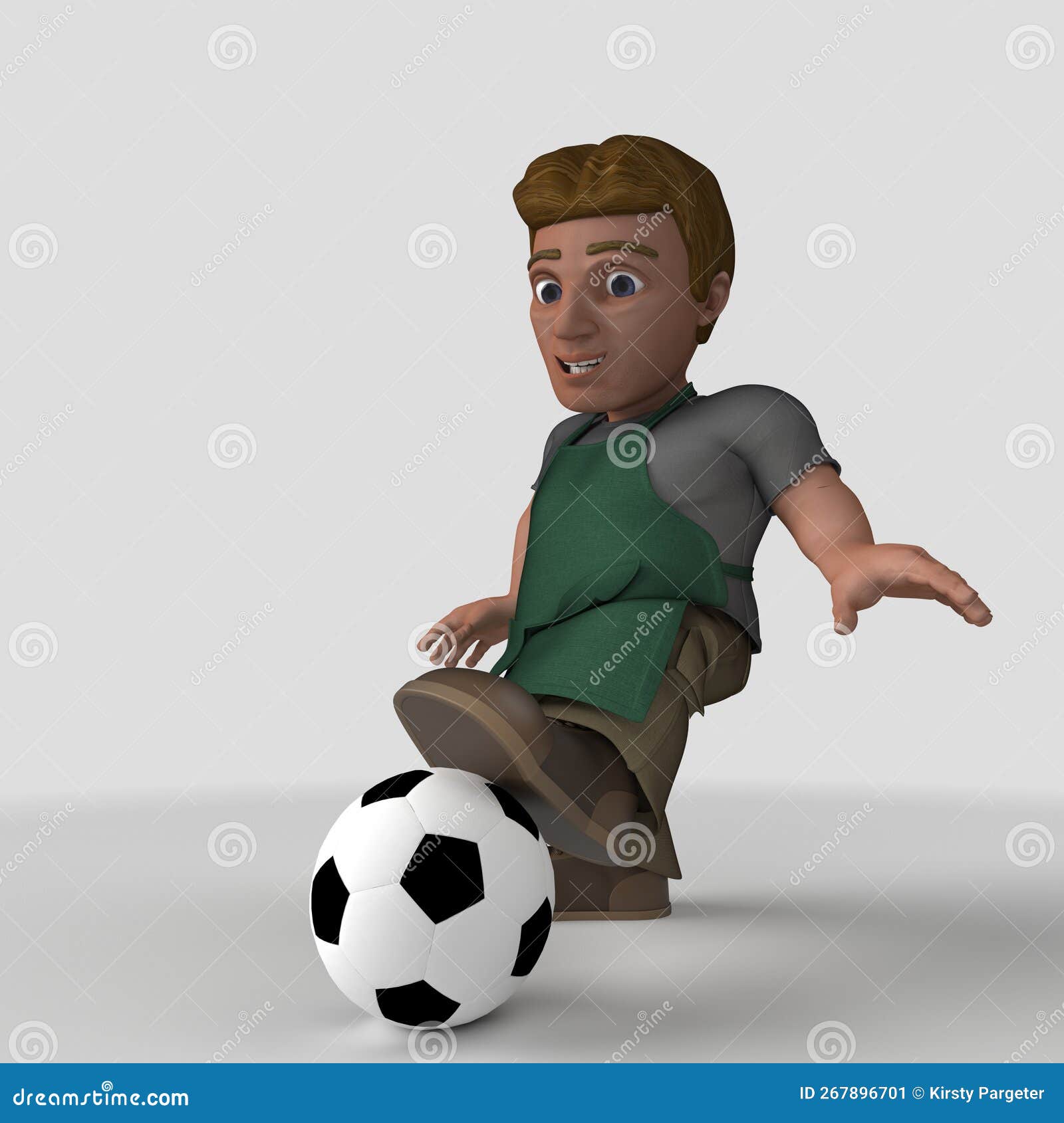 3D Cartoon Shop Keeper Character Stock Illustration - Illustration of ...