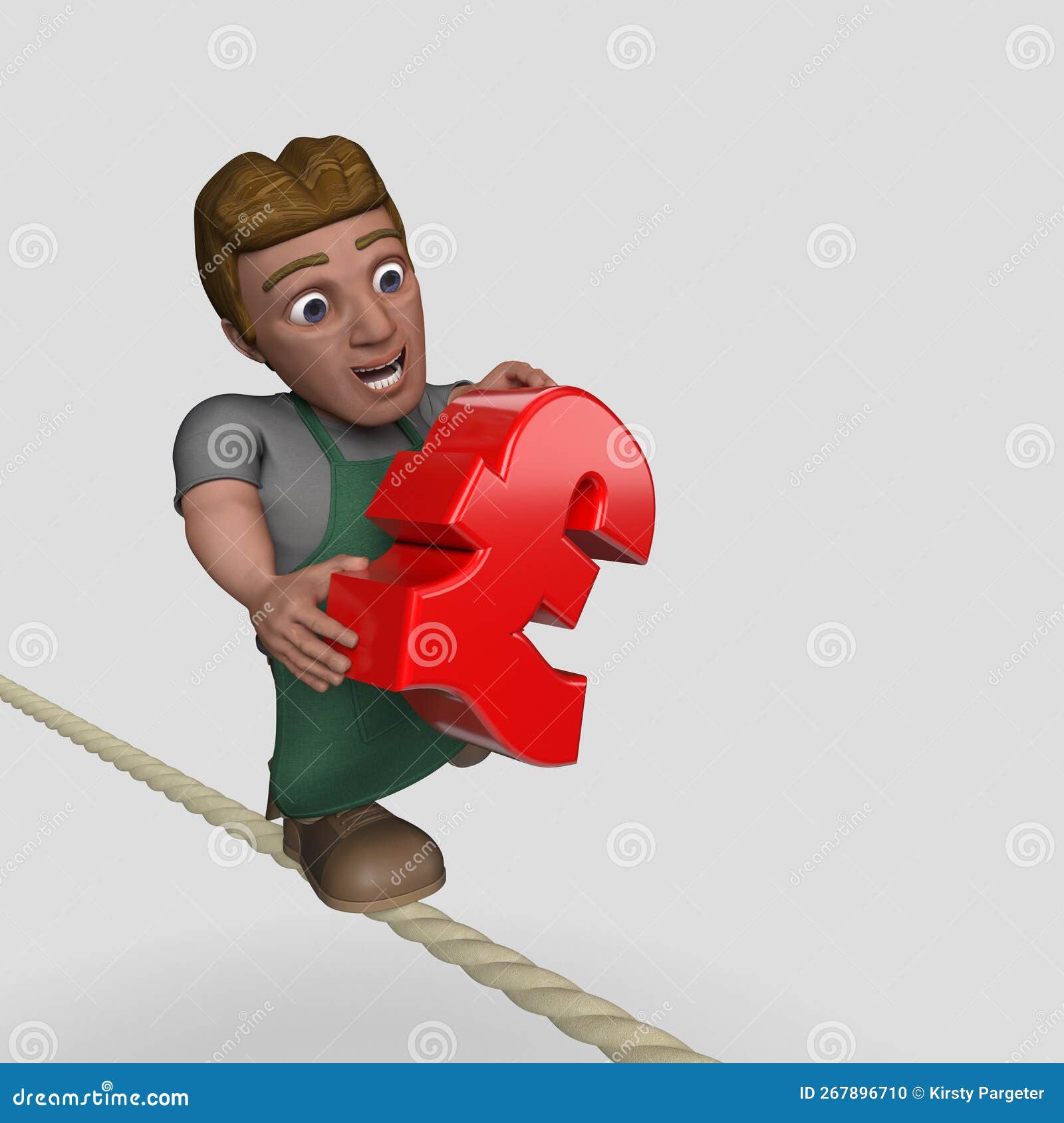 3D Cartoon Shop Keeper Character Stock Illustration - Illustration of ...