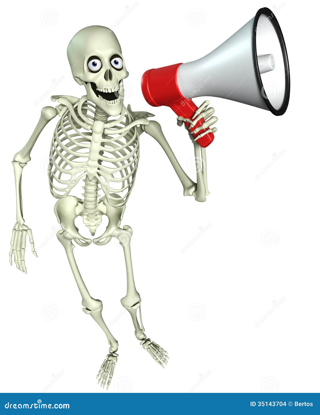 3d cartoon skeleton stock illustration. Illustration of biology - 35143704
