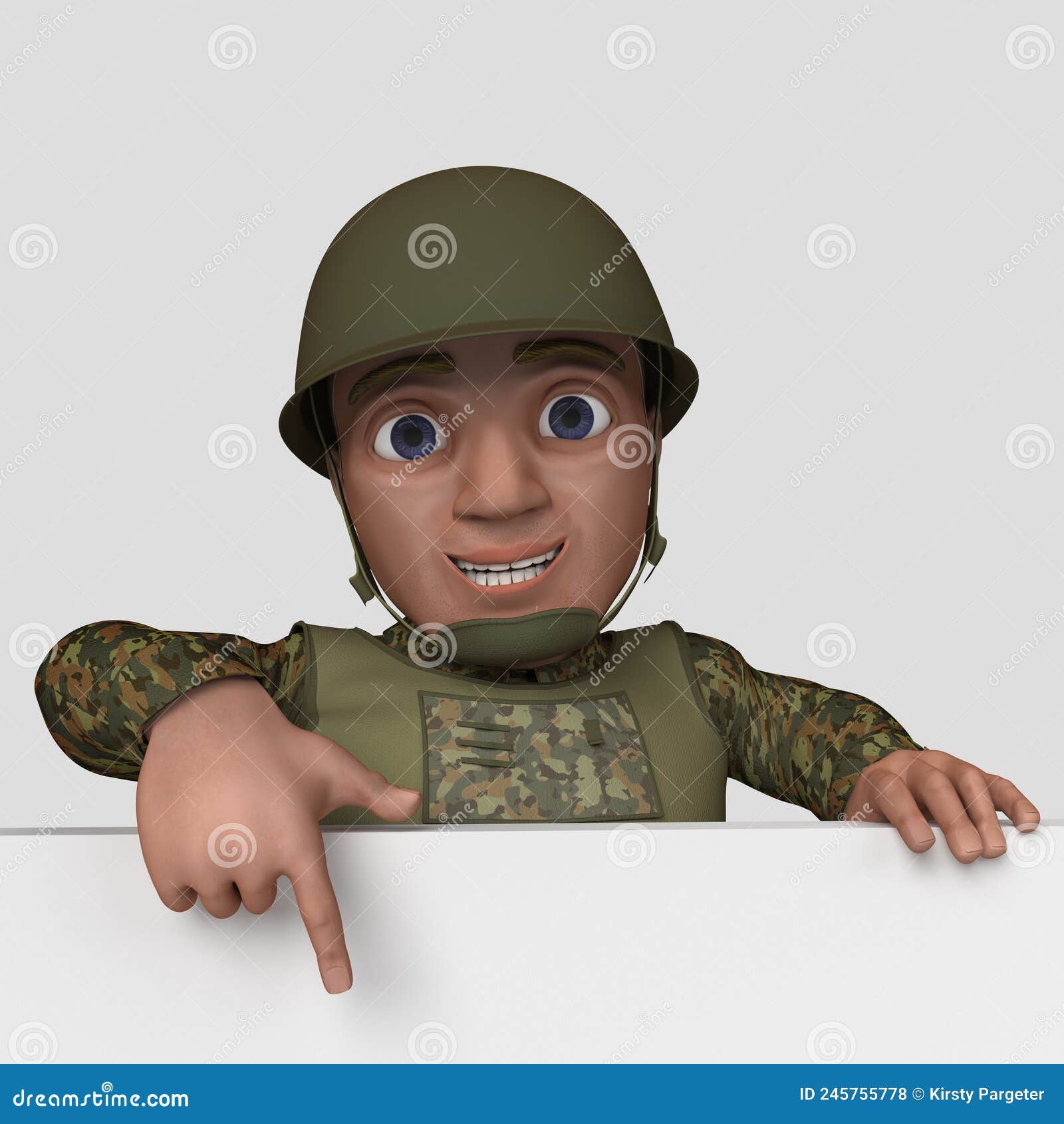 3D Cartoon Soldier Character Stock Illustration - Illustration of ...