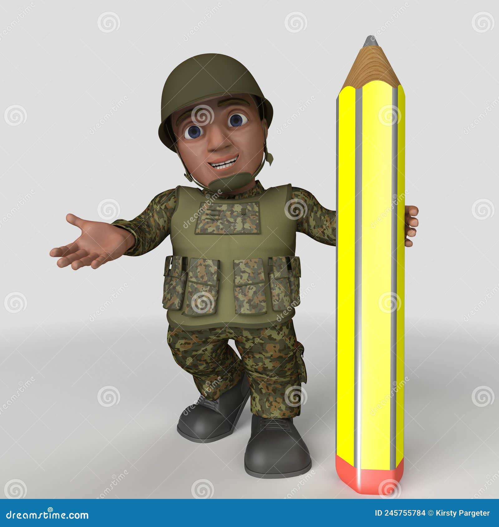 3D Cartoon Soldier Character Stock Illustration - Illustration of ...