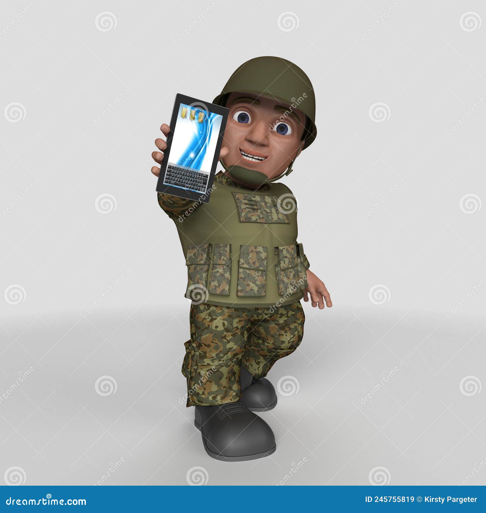 3D Cartoon Soldier Character Stock Illustration - Illustration of ...