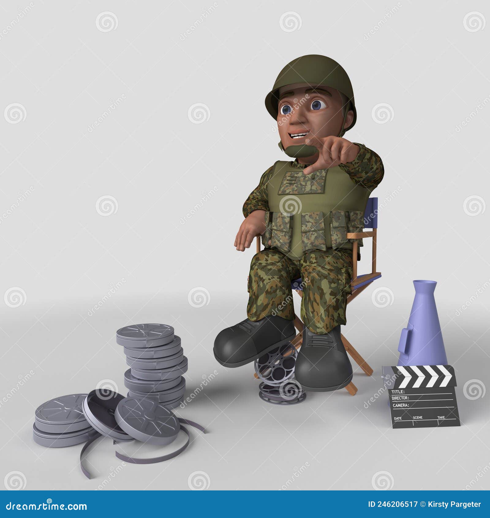 3D Cartoon Soldier Character Stock Illustration - Illustration of white ...
