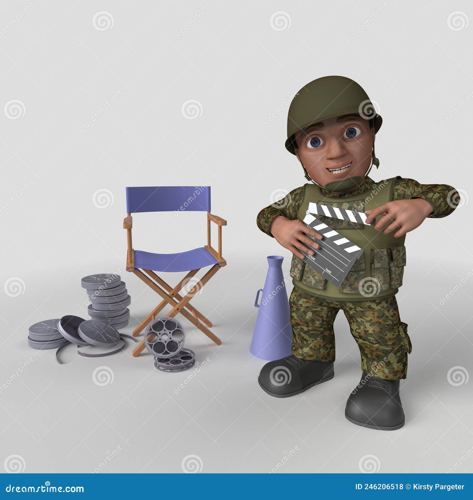 3D Cartoon Soldier Character Stock Illustration - Illustration of ...