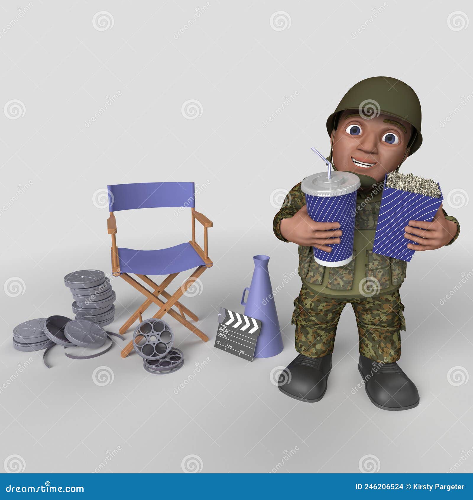 3D Cartoon Soldier Character Stock Illustration - Illustration of ...