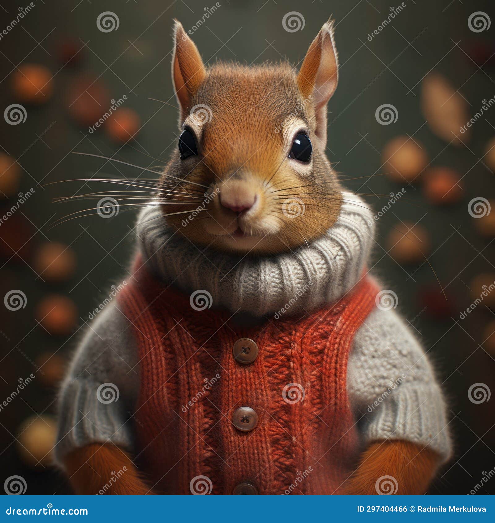 A 3D Cartoon Squirrel Dressed in a Sweater Stock Photo - Image of ...