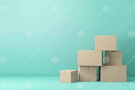 3D Cartoon Stack of Empty Boxes - Ideal for Packaging Design, Warehouse ...