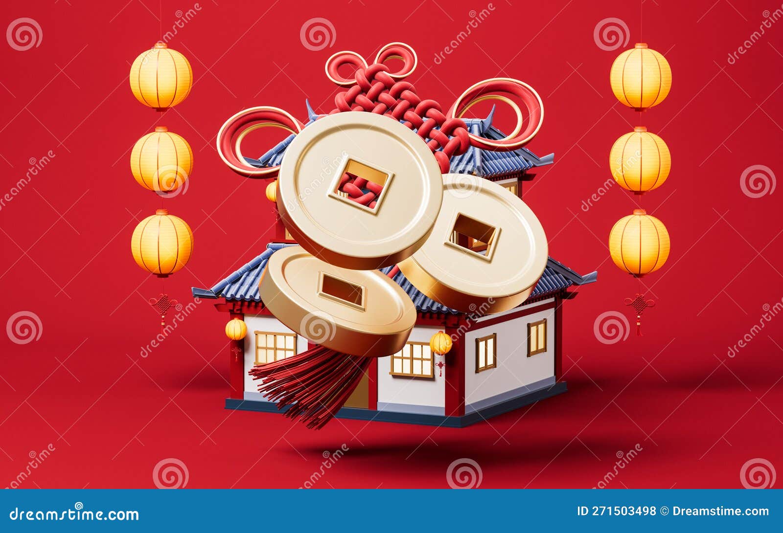 3D Cartoon Style Coins, 3d Rendering Stock Illustration - Illustration ...