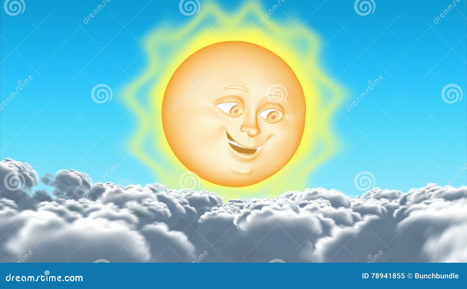 3D Cartoon Sun, 4K. Seamless Loop. Stock Video - Video of 2160p, naive ...