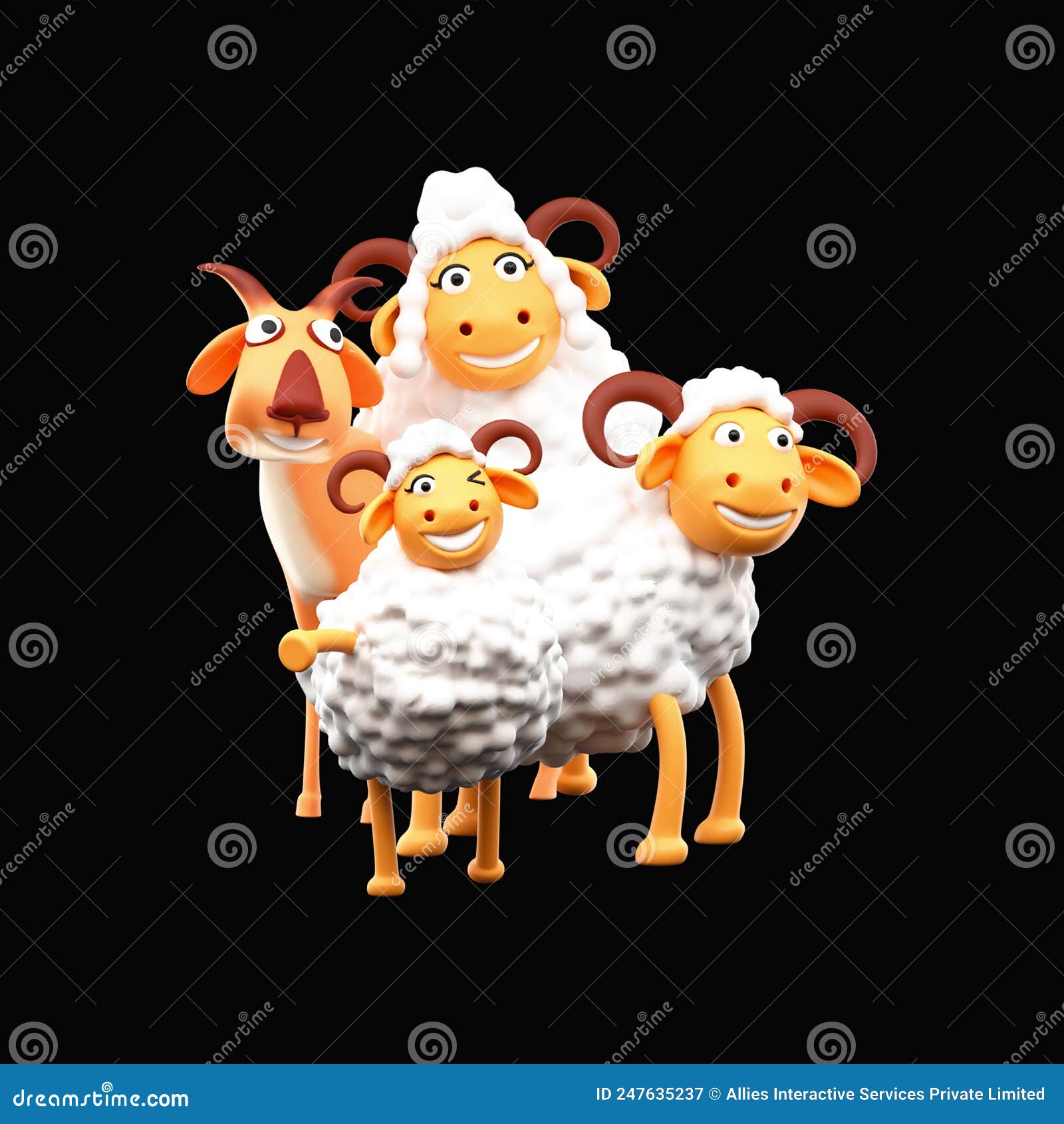 Three Sheep Jumping. Count Sheep Before Bed. Vector Flat Illustration ...