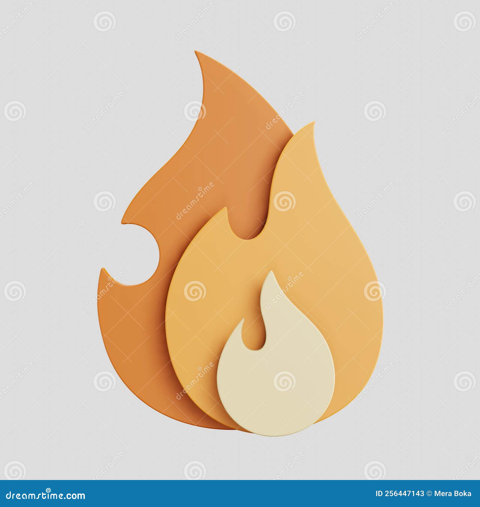 A 3D Cartoon Icon or Emblem of a Fire or Ember Stock Illustration ...