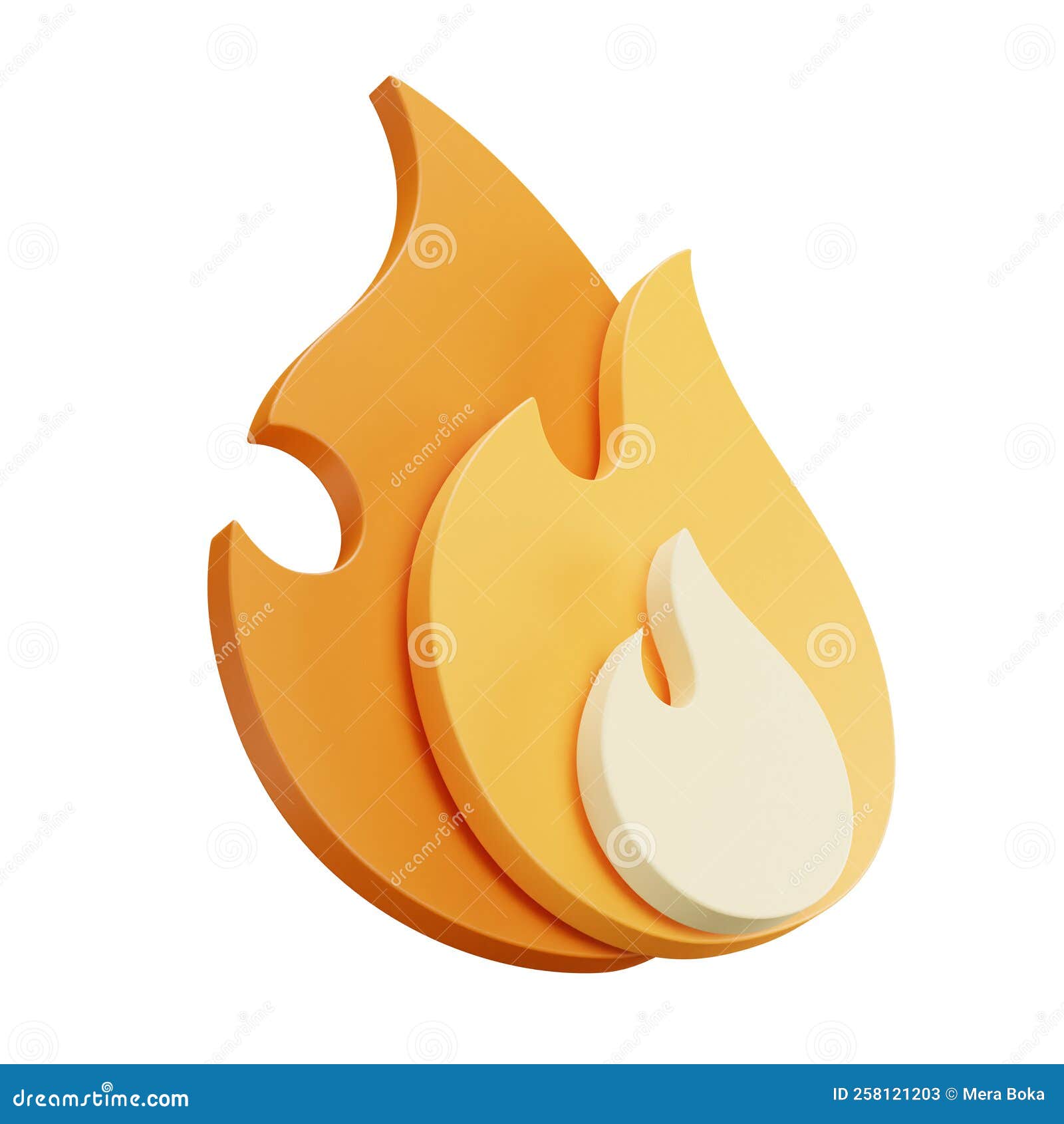 A 3D Cartoon Icon or Emblem of a Fire or Ember Stock Illustration ...