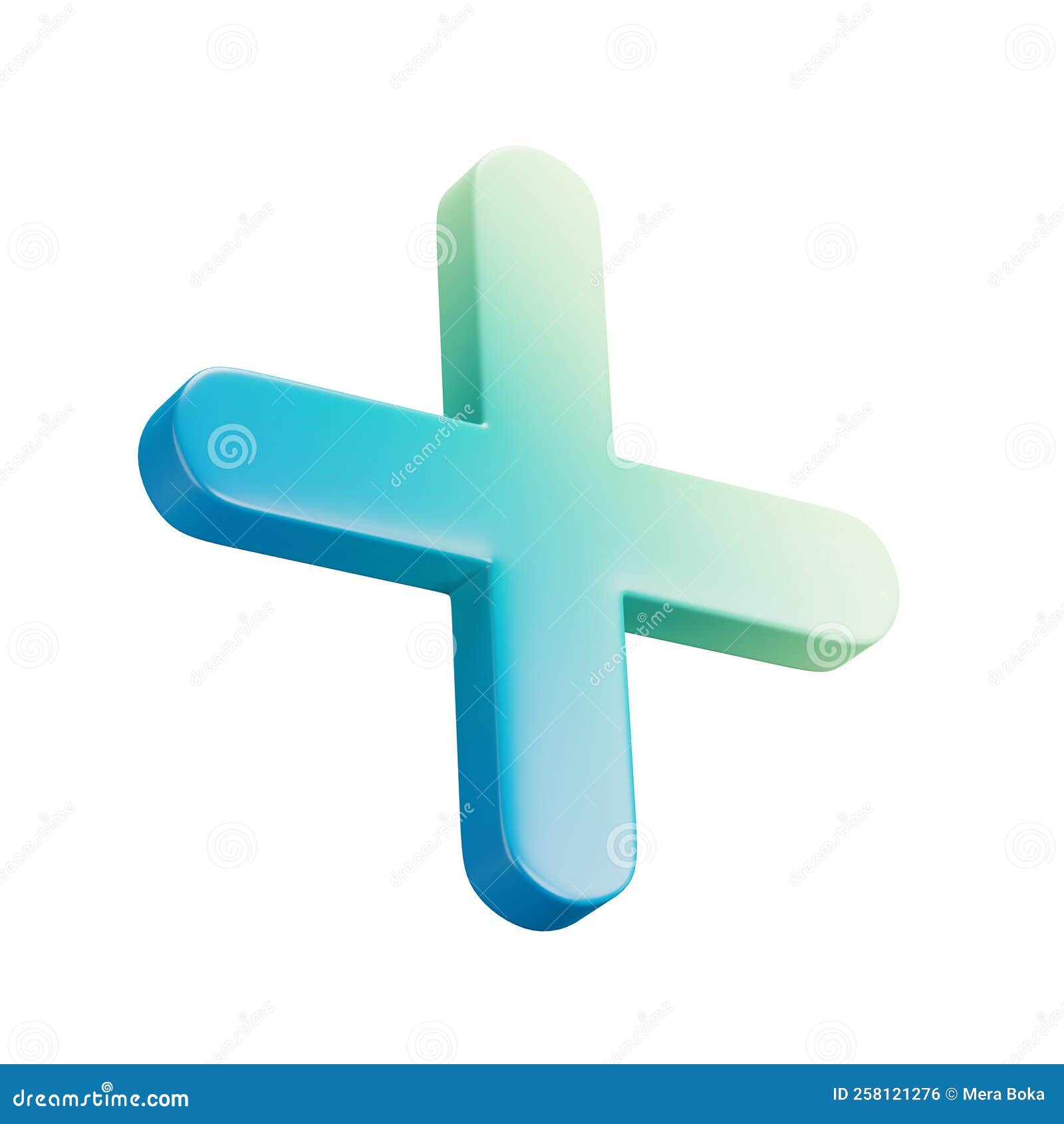 A 3D Cartoon Icon or Emblem of a Plus Stock Illustration - Illustration ...