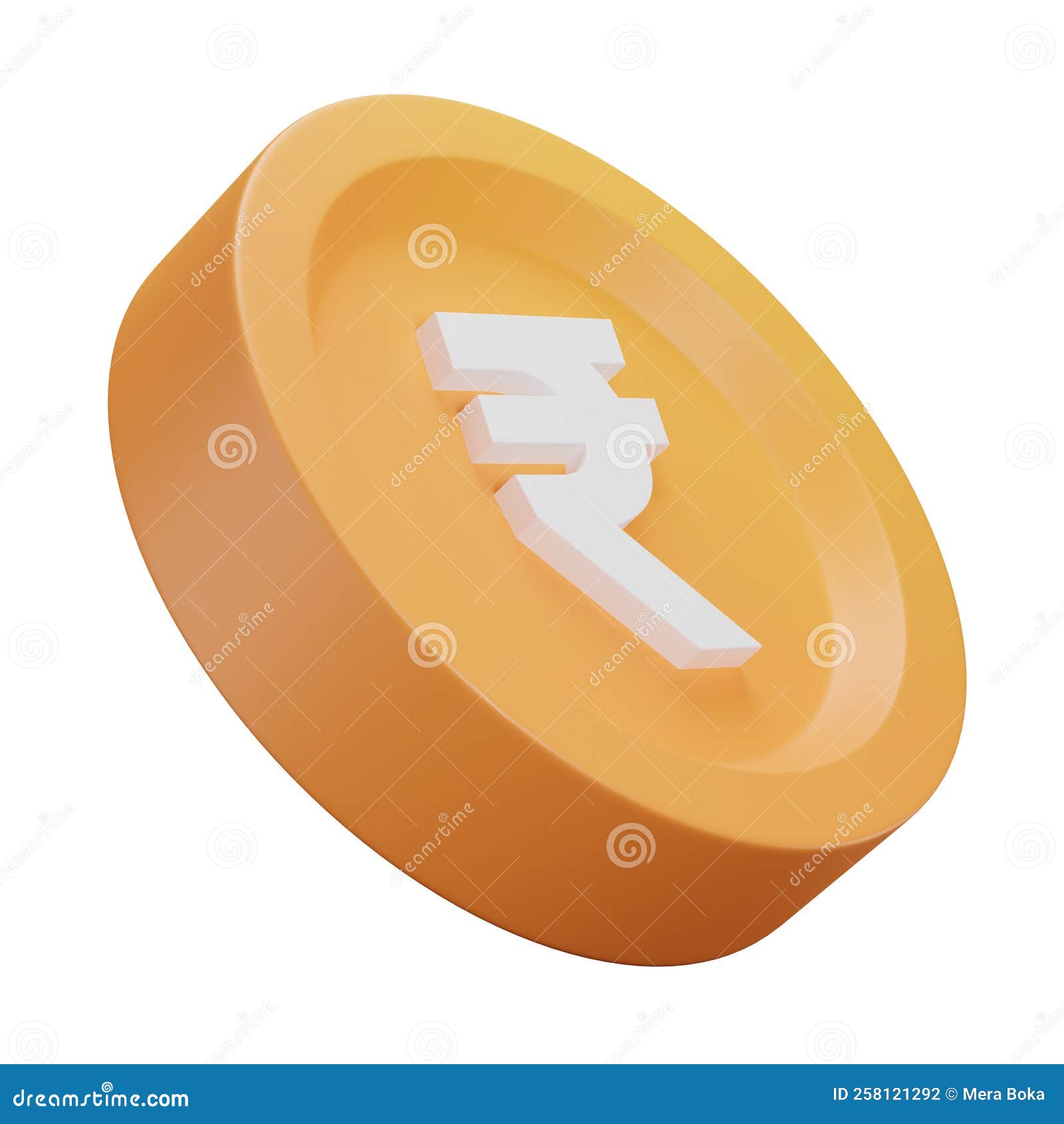 A 3D Cartoon Icon or Emblem of a Rupee Money Coin Stock Illustration ...