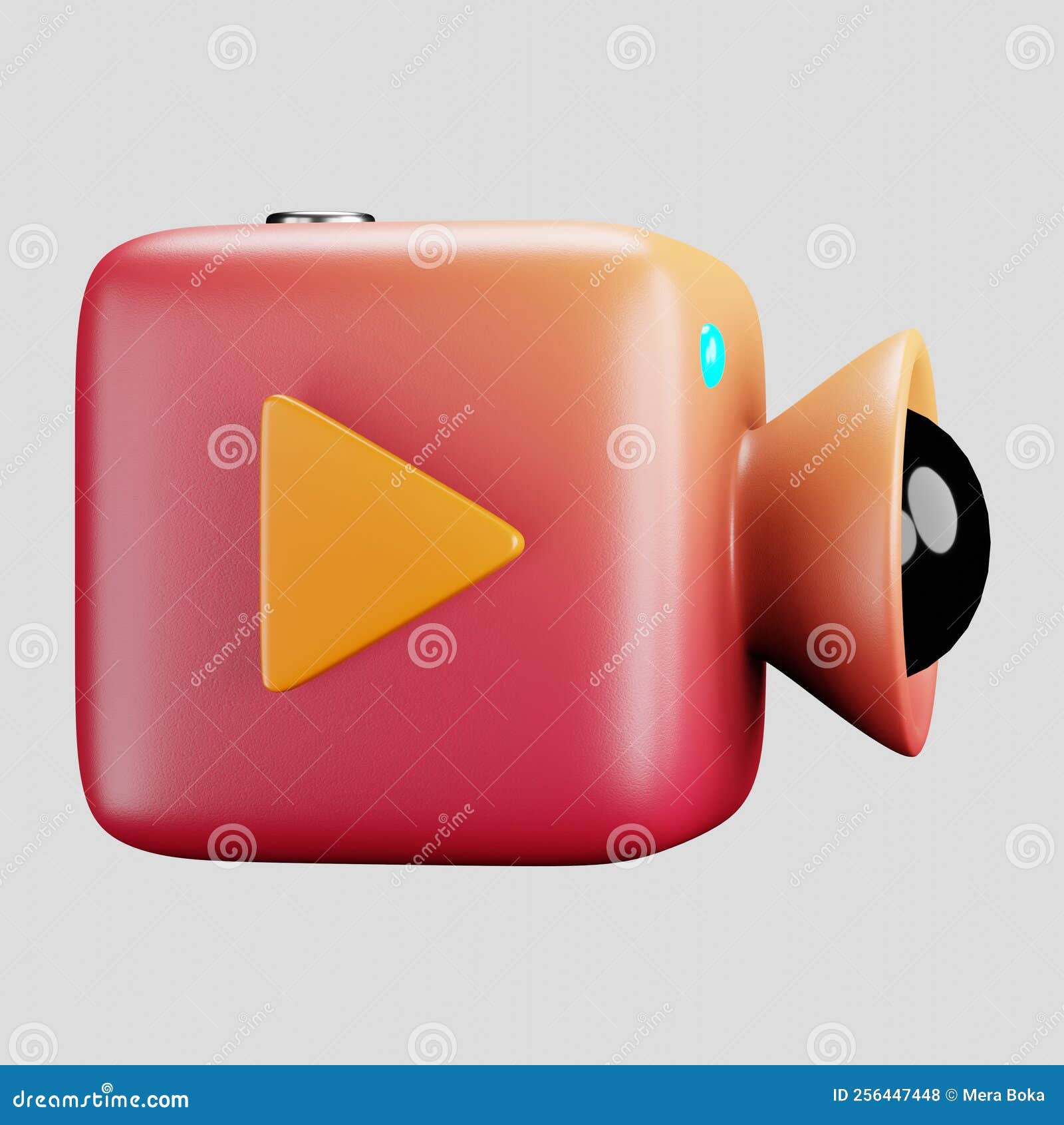 A 3D Cartoon Icon or Emblem of a Video or Camera or Movie Player Stock ...