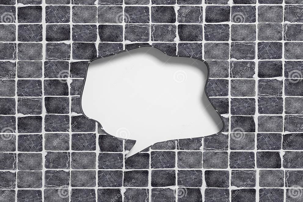 3d Carved Speech Bubble in Ceramic Tile Stock Illustration ...