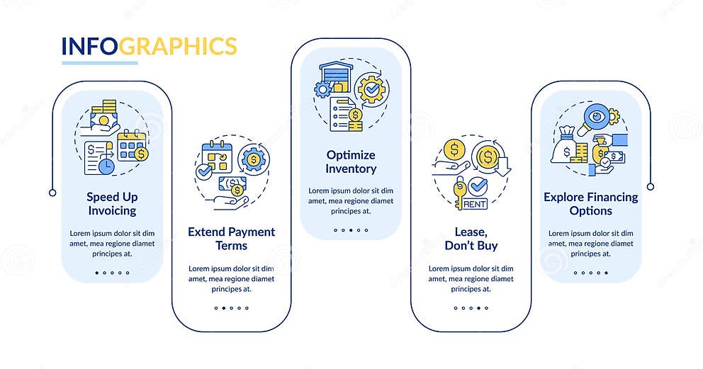 2D Cash Flow Layout with Simple Linear Icons Concept Stock Vector ...