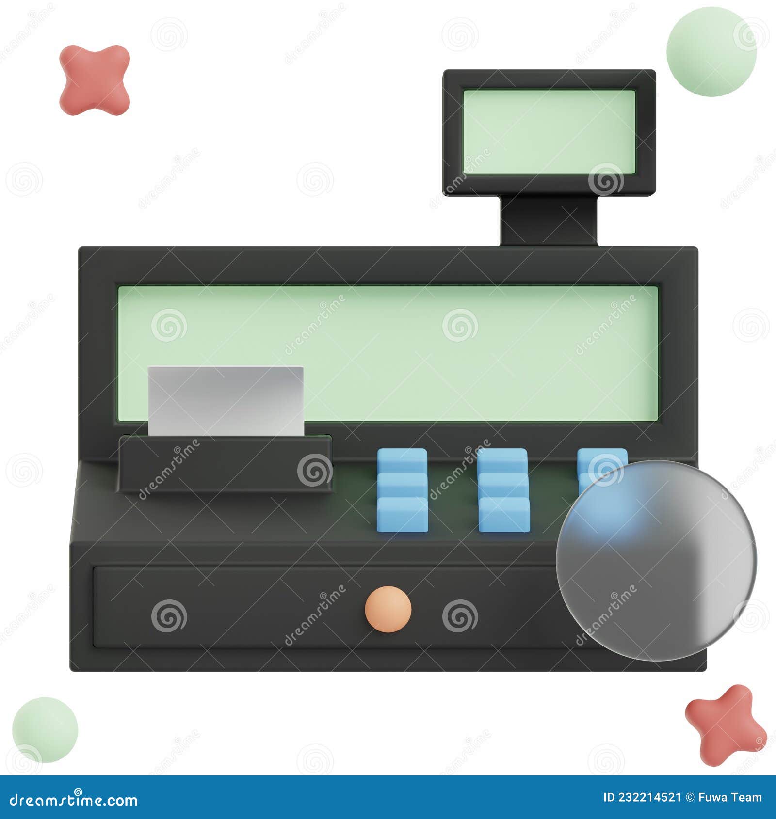 3D Cashier Machine - Ecommerce Illustration or Icon Pack Stock ...