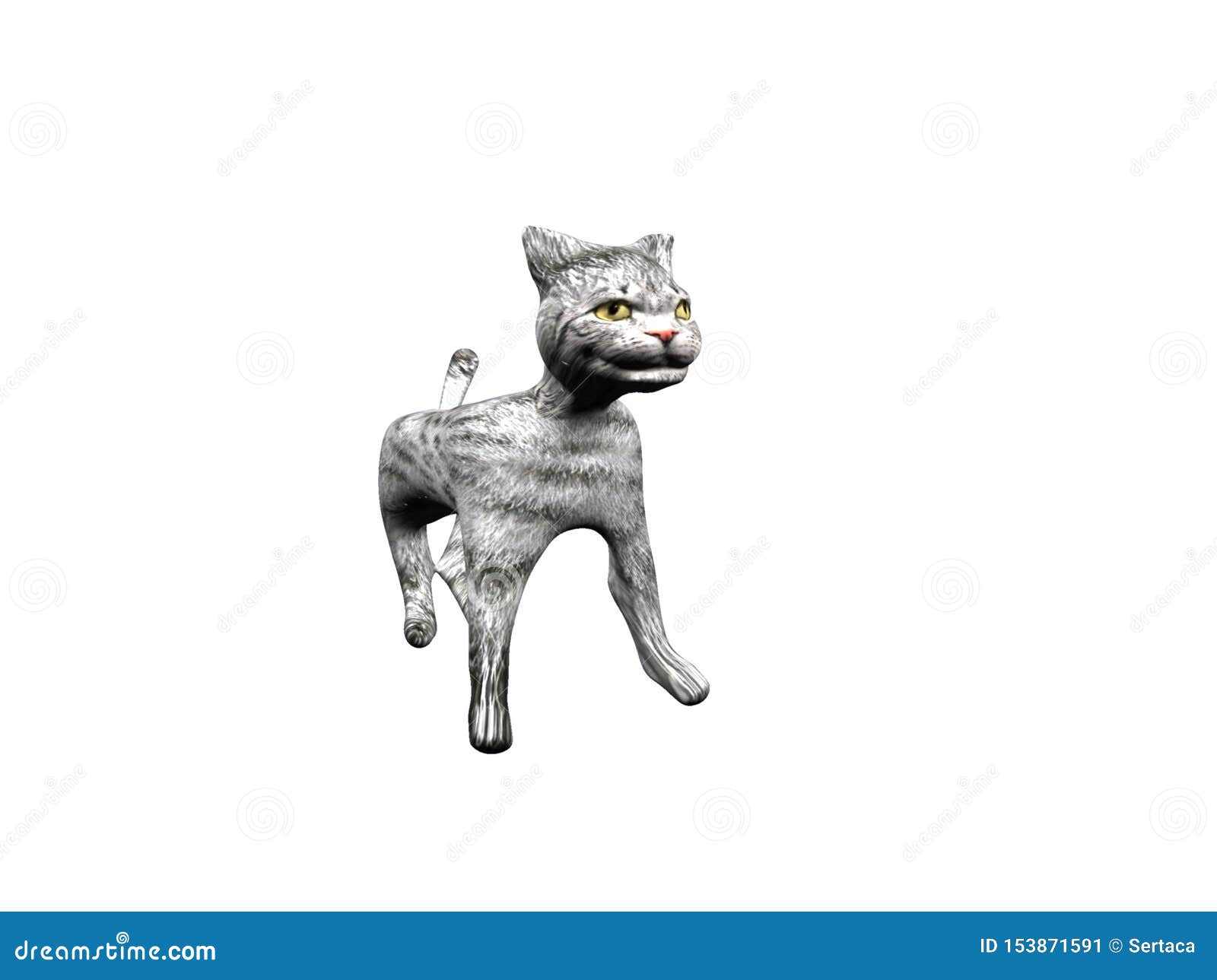 3D Cat Rendering with Fur and Texture Stock Illustration - Illustration ...