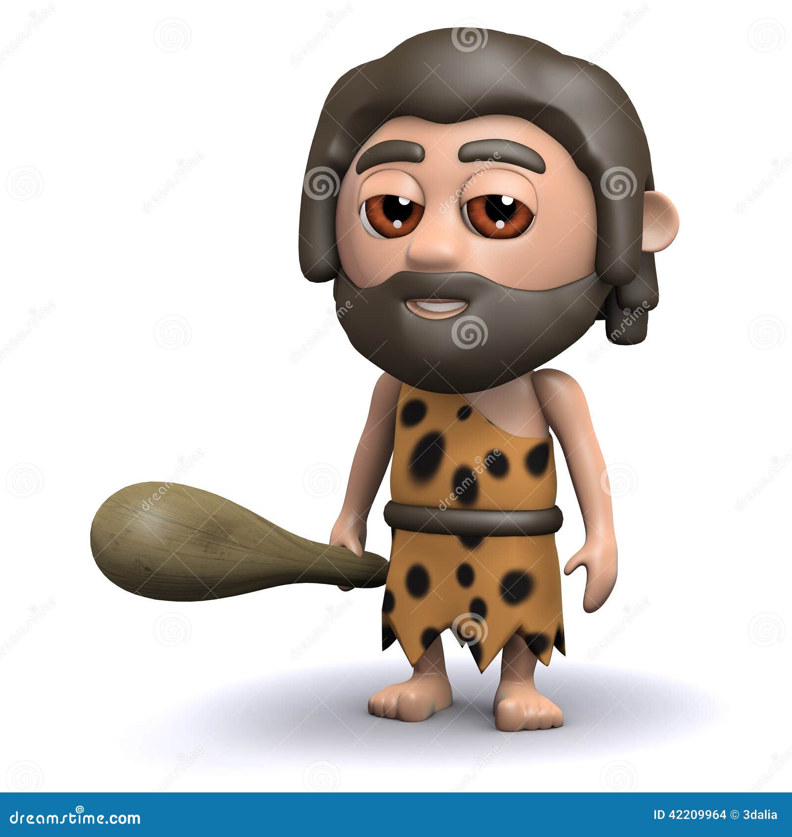 3d Caveman with club stock illustration. Illustration of neanderthal ...