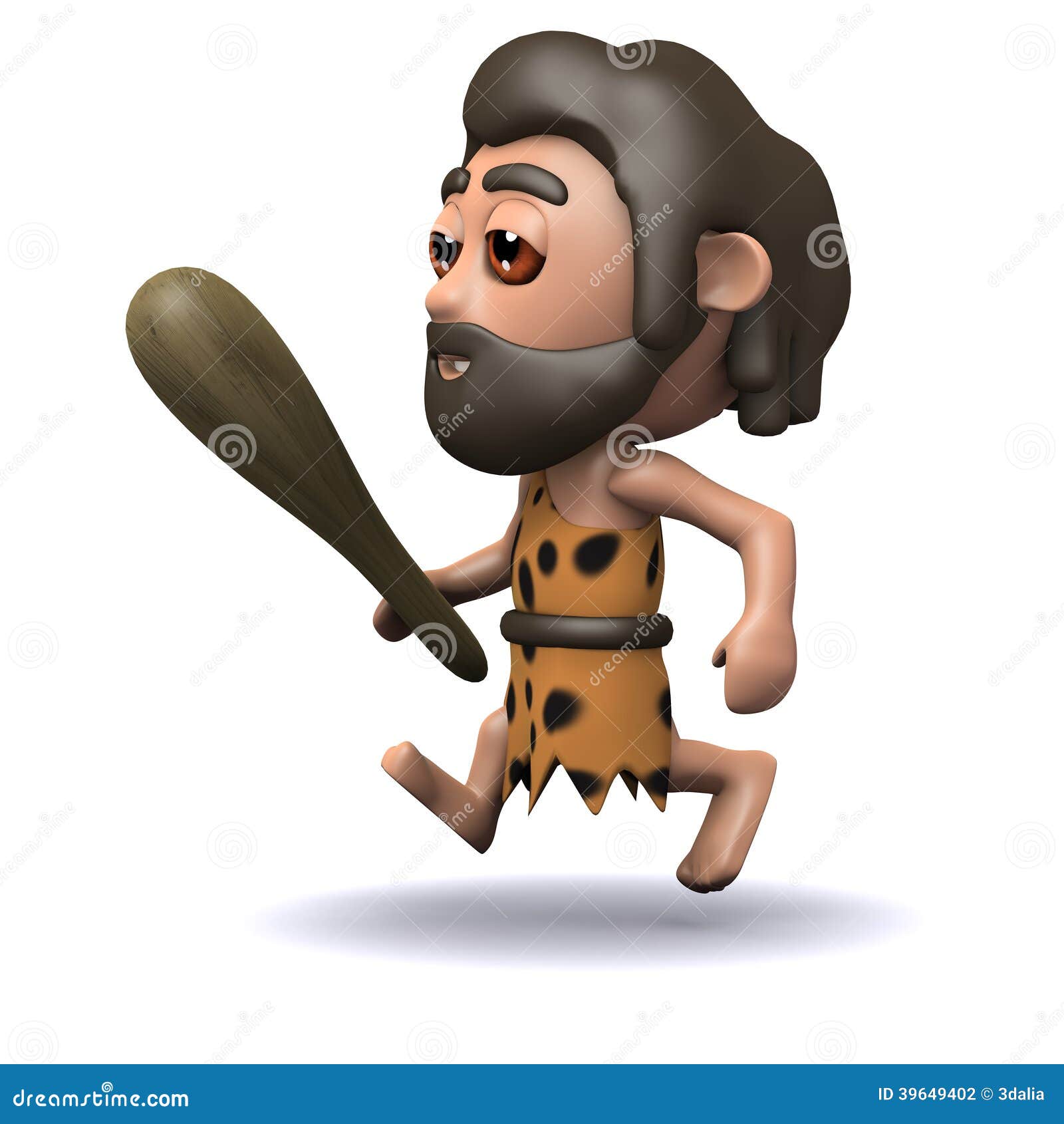 3d Caveman jogger stock illustration. Illustration of stone - 39649402
