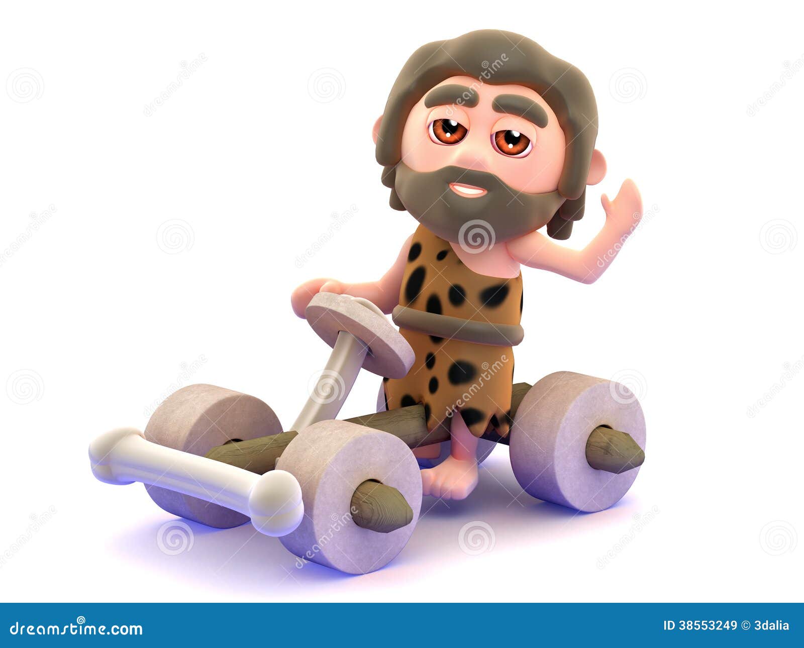 3d Caveman motorist stock illustration. Illustration of primitive ...