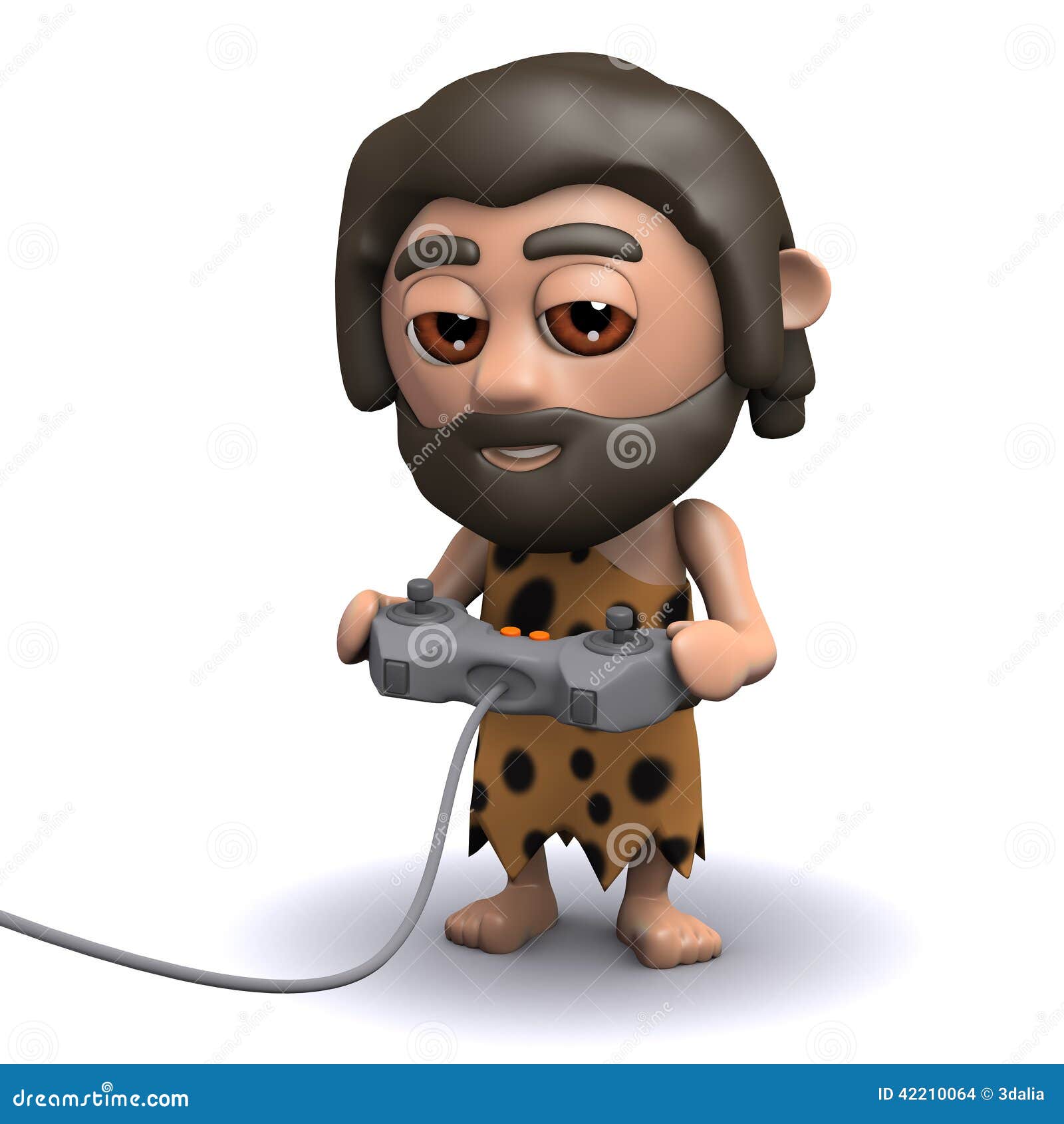 3d Caveman Plays a Video Game Stock Vector - Illustration of videogame ...