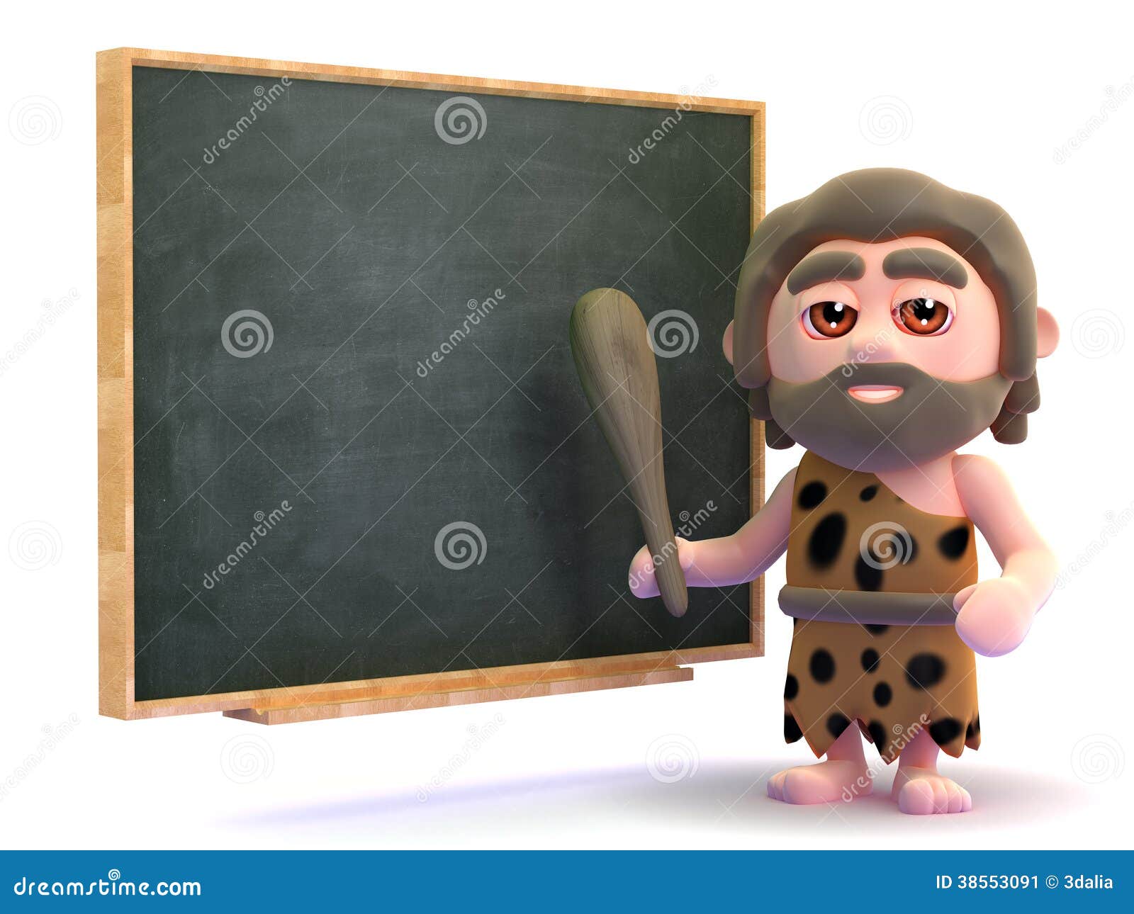 3d Caveman teacher stock illustration. Illustration of survivor - 38553091