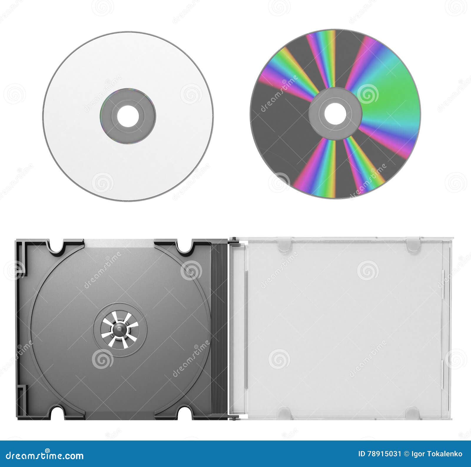 3D CD Cover Open with Cd on White Background Stock Illustration ...