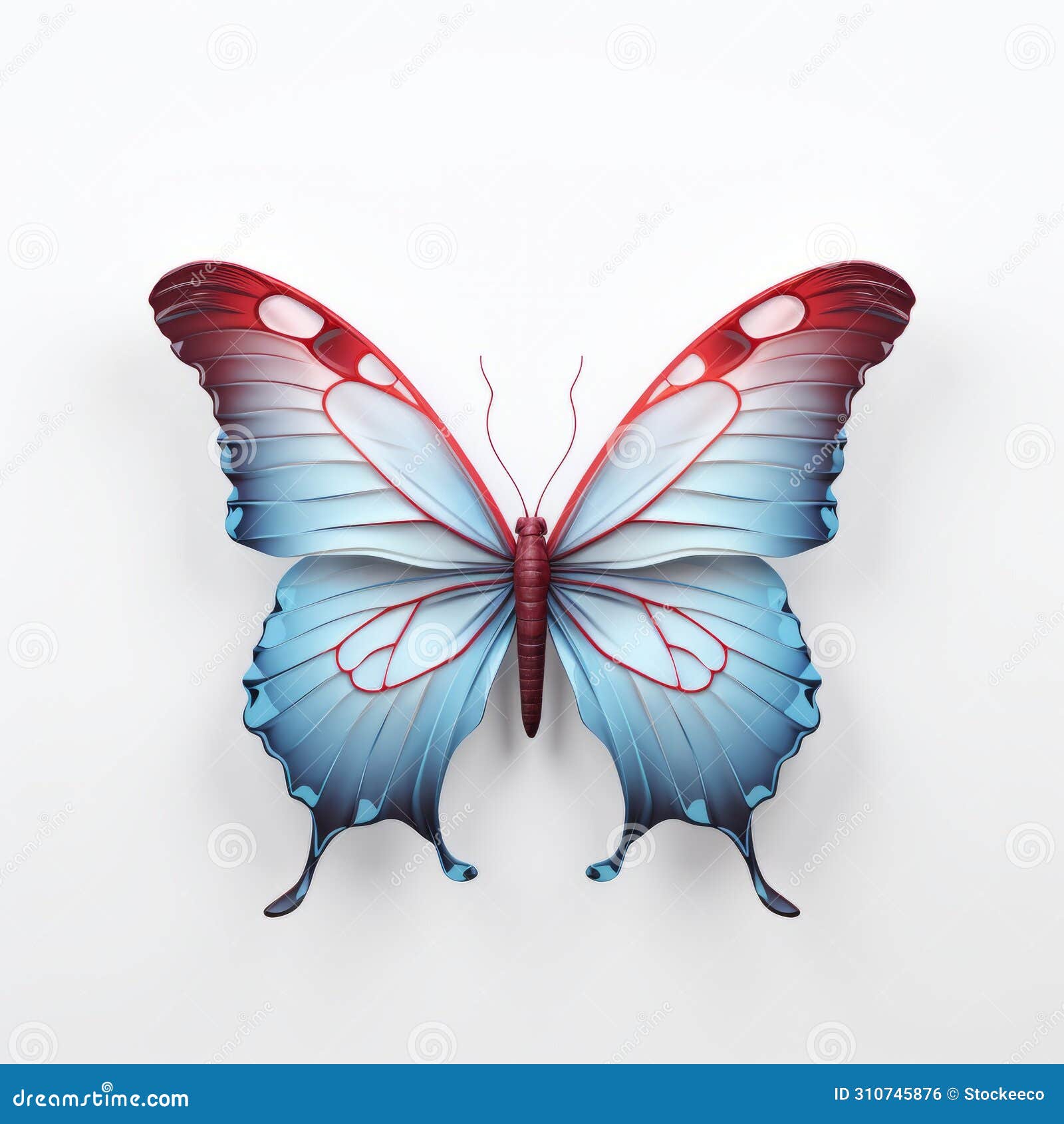 3d Cel Shaded Butterfly Rendering on White Background Stock ...