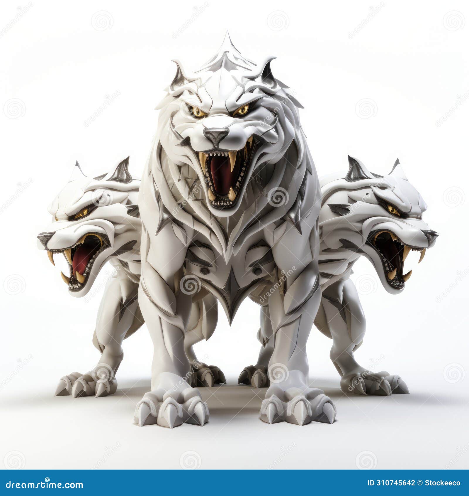 3d Cerberus In Cel Shaded Style On White Background Royalty-Free Stock ...