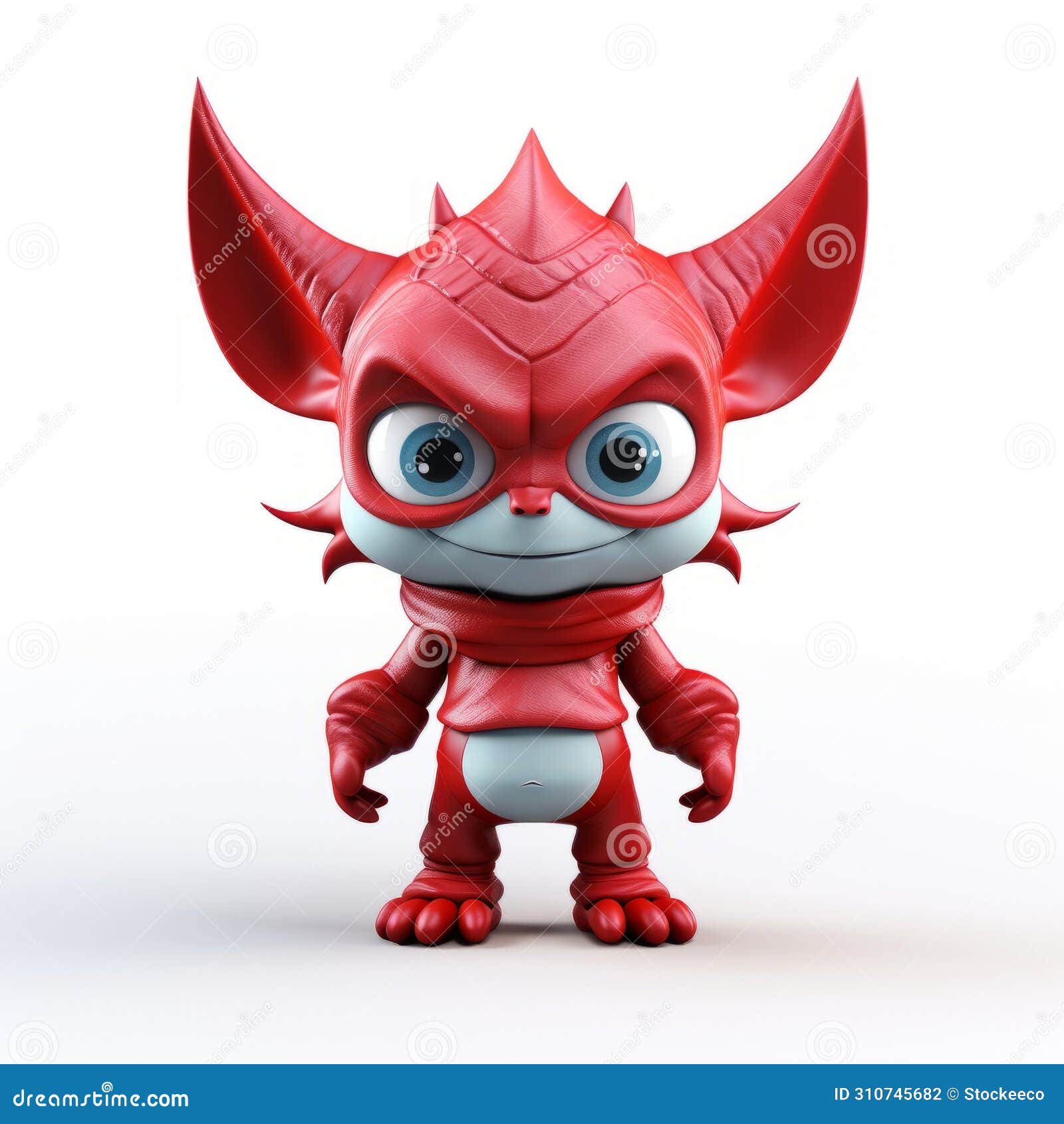 3d Cel Shaded Imp Character in Dynamic Pose Against White Backdrop ...