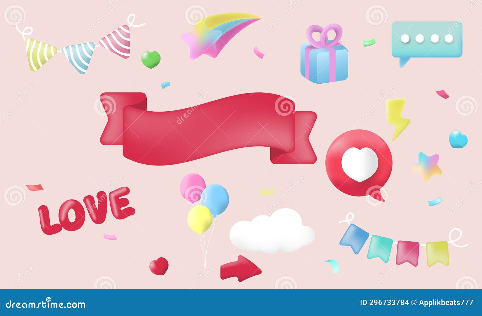 3d Celebration Equipment Design Vector Illustration Stock Illustration ...