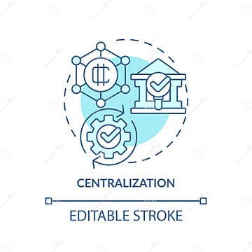 2D Centralization Blue Line Icon Concept Stock Vector - Illustration of ...