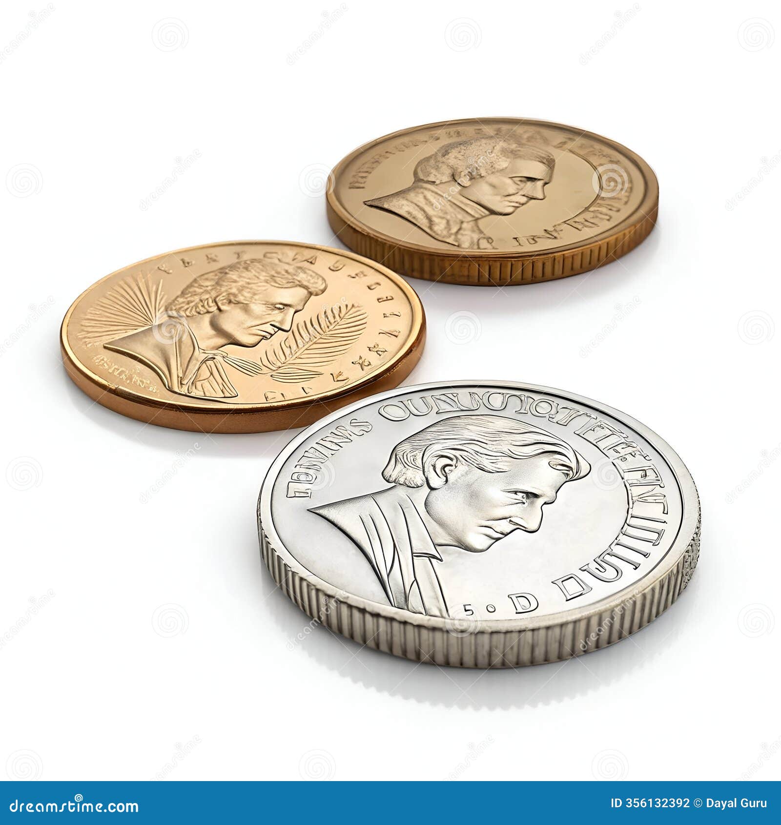 3D Cents Coins Isolated On Transparent Background Royalty-Free Stock ...