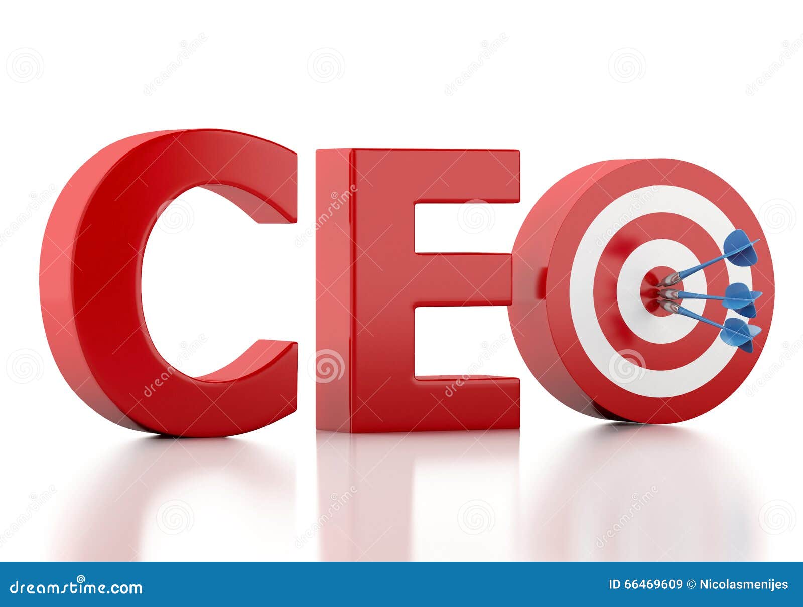 3d CEO Word with Red Target. Business Concept. Stock Illustration ...