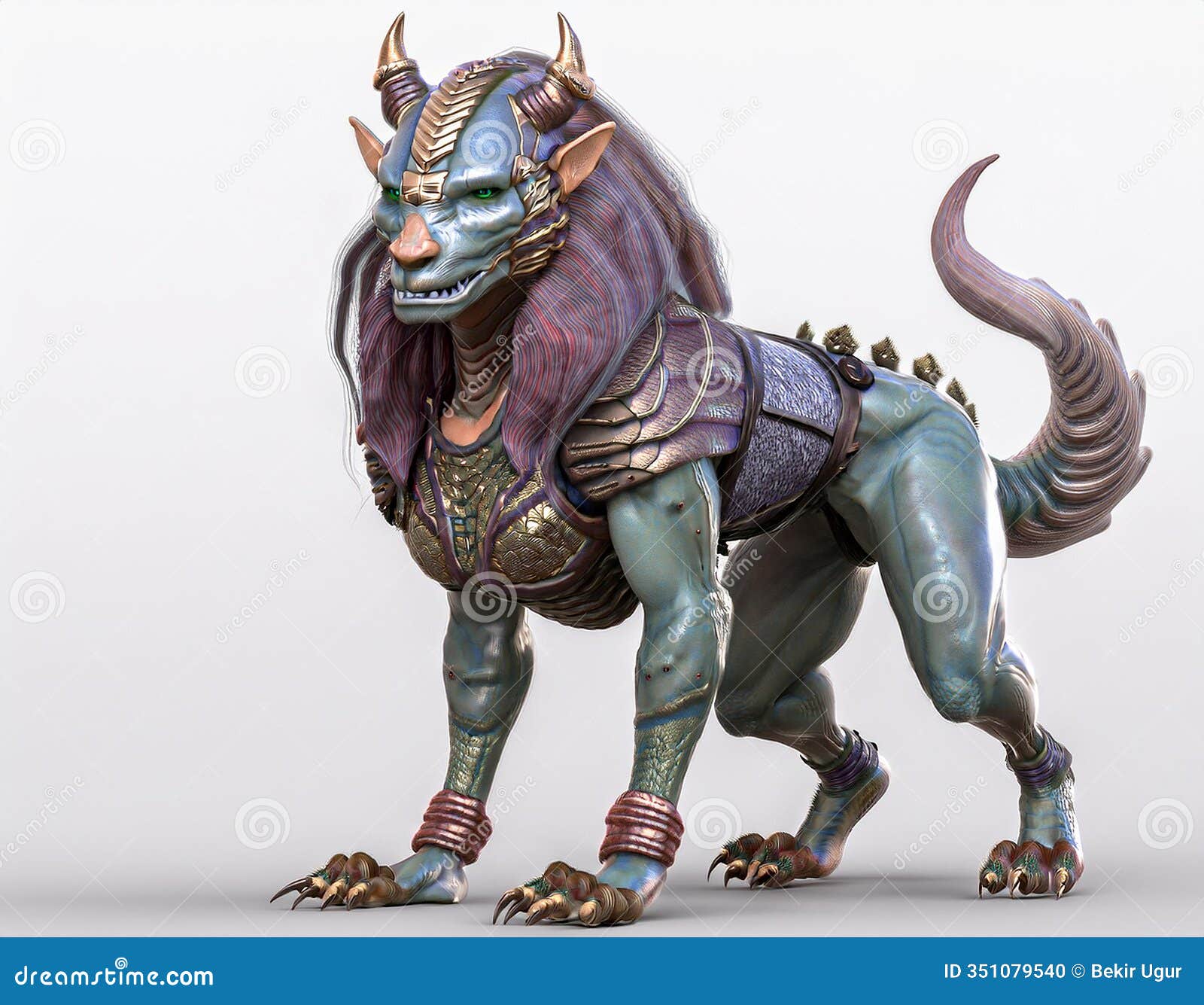 Cel Shaded Cerberus 3d Model With White Background Full Body Shot ...