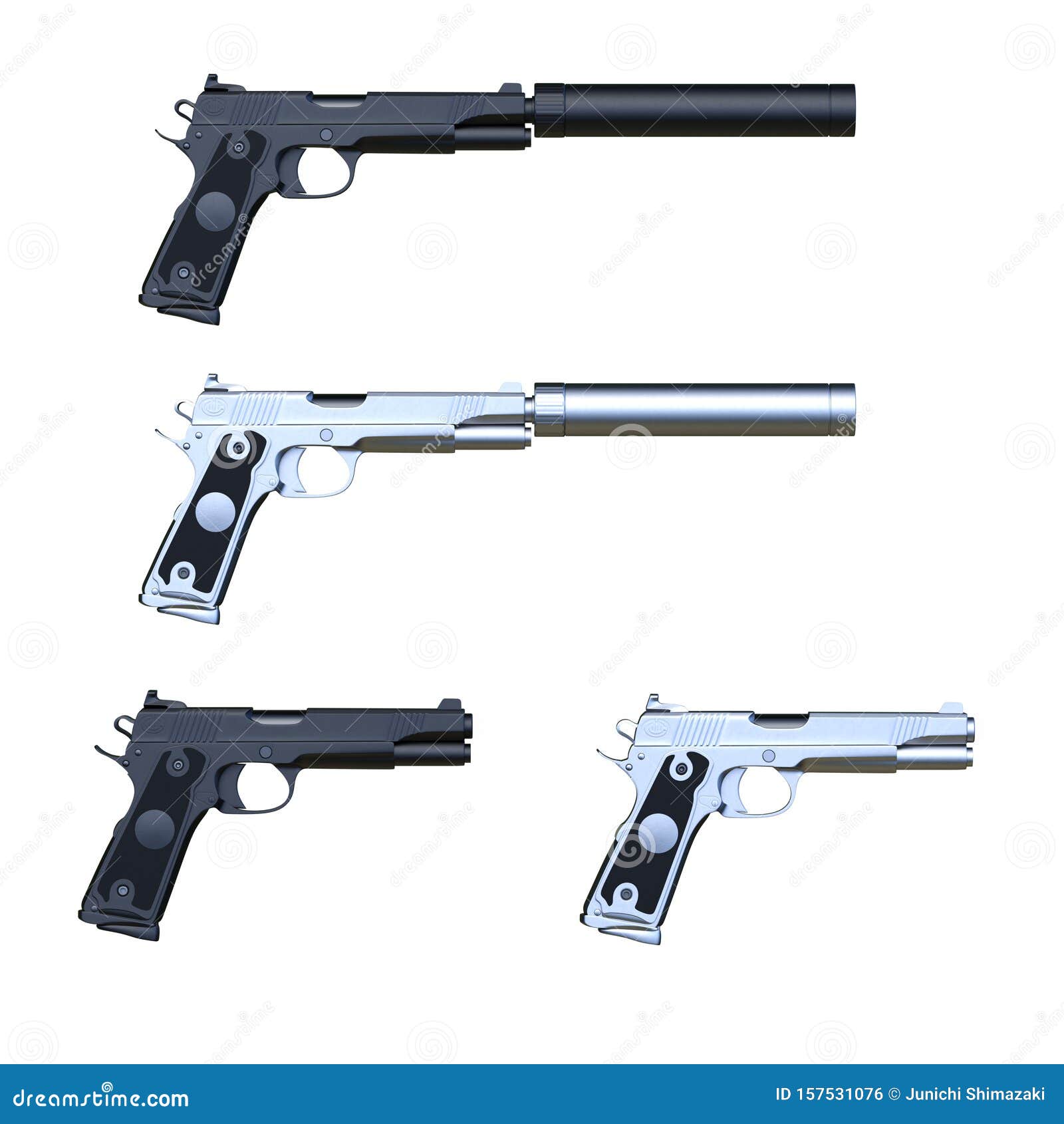 3D CG-Darstellung Von Schusswaffen Stock Abbildung - Illustration von ...